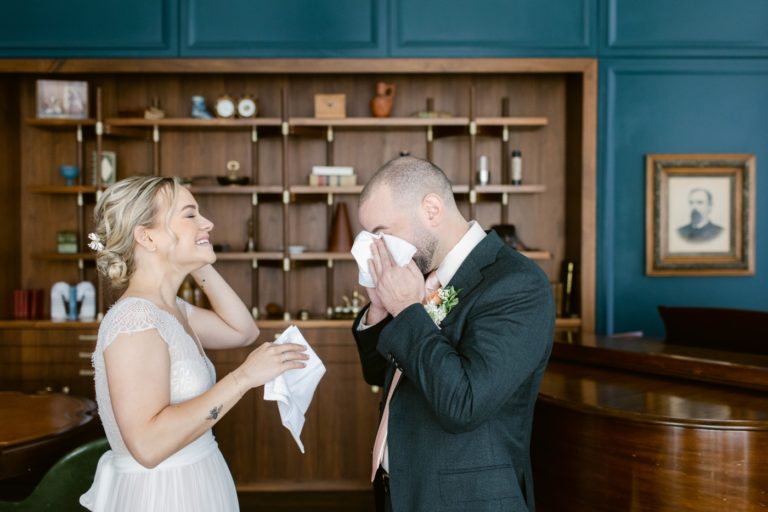 Peach Wedding at Perry Lane Hotel - Izzy + Co. Photography